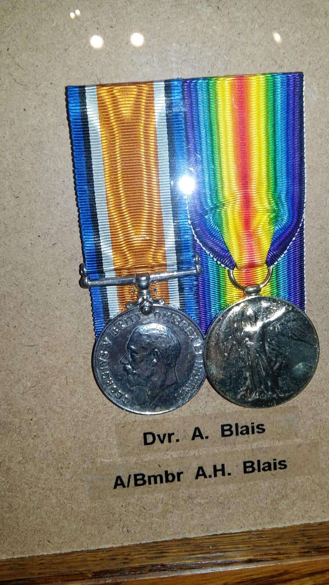 WWI Service Medals A Blais And A H Blais 48th Highlanders Museum
