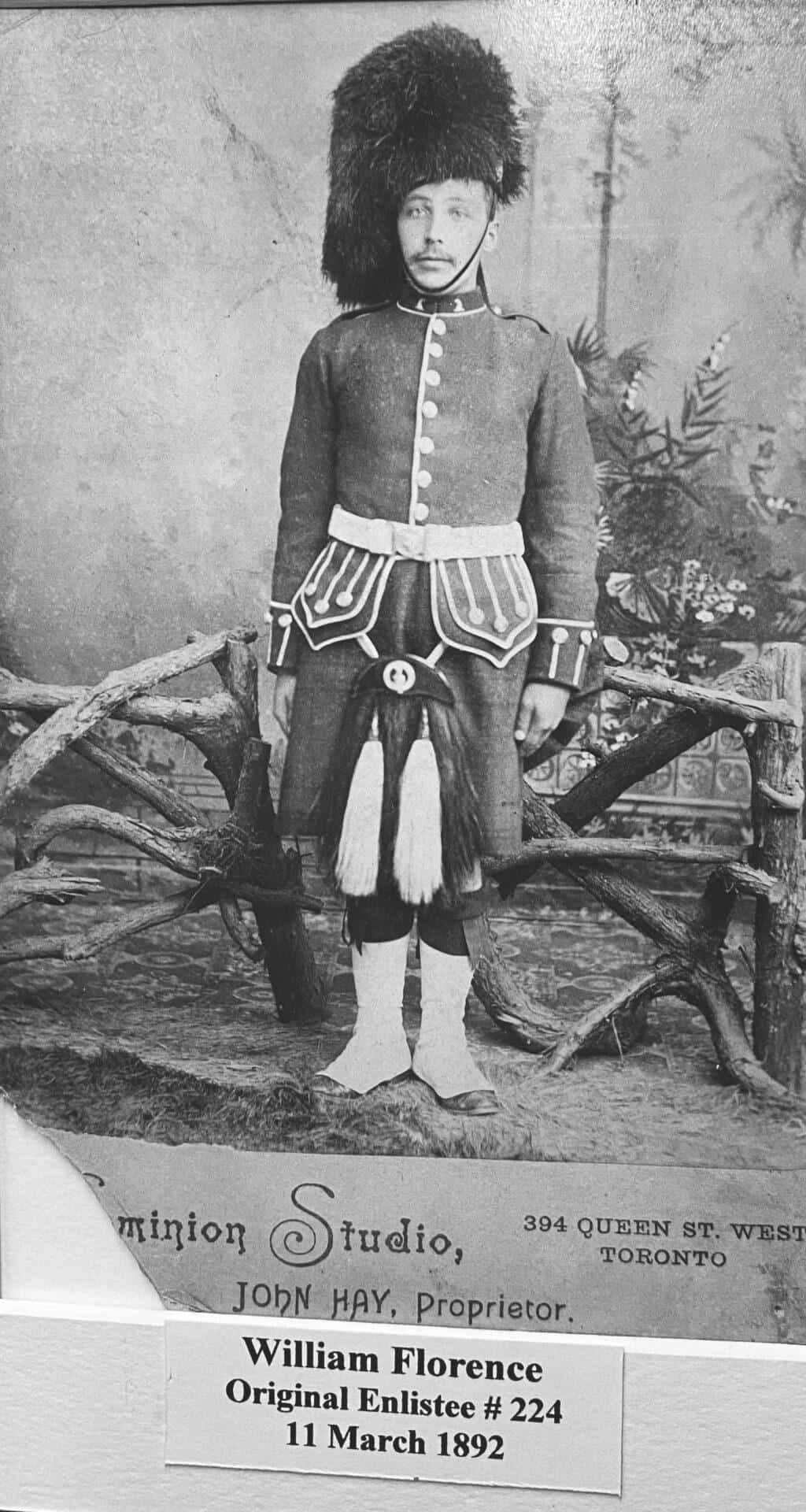 Florence William Original Enlistee Portrait 48th Highlanders Museum