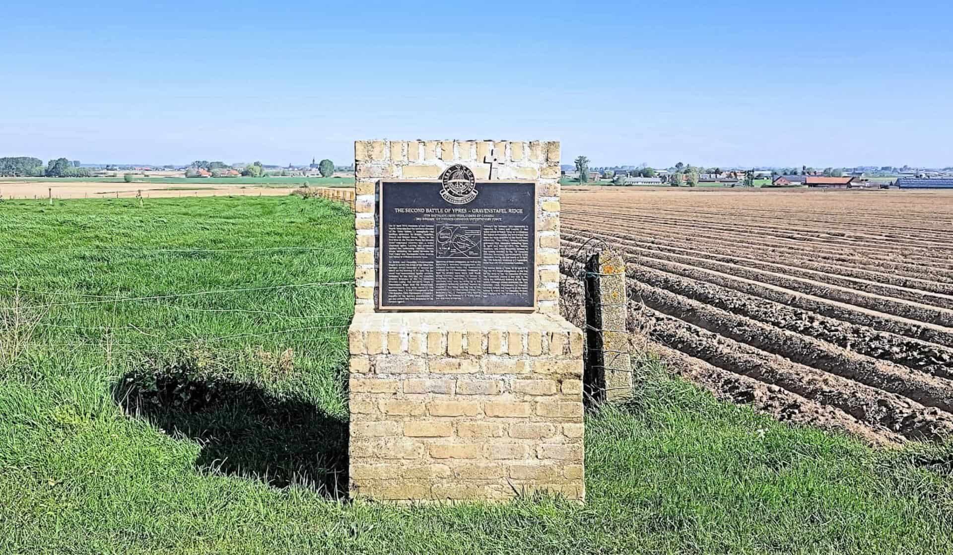 15th Battalion Memorial Near St Julien Belgium Battle Honour