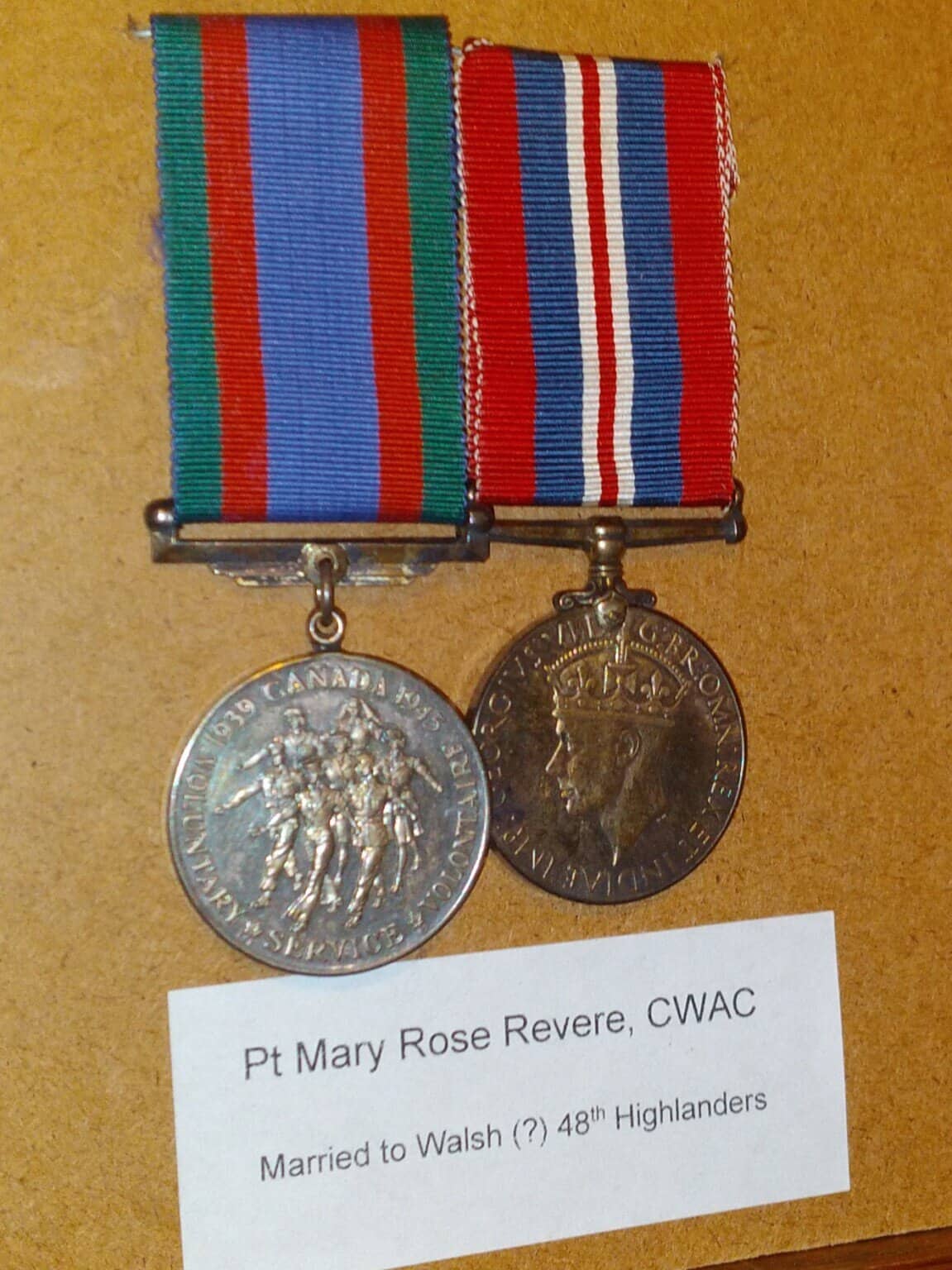 Pte. Mary Ruby Revere, CWAC - medals - 48th Highlanders Museum Online